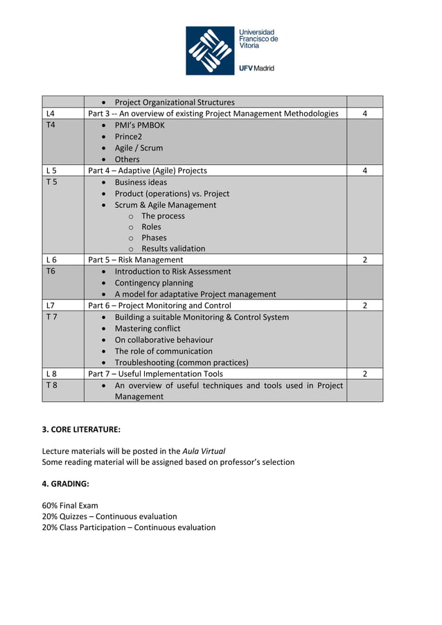 Project-Management Syllabus guides to teaching | PDF