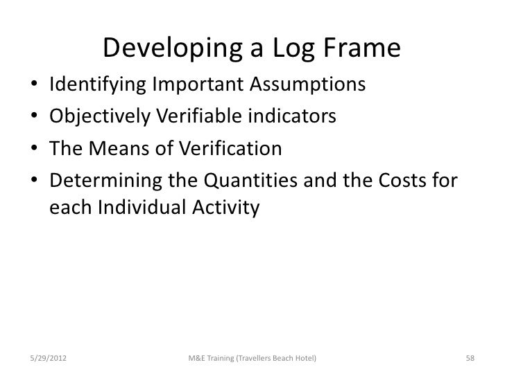 Project m&e & logframe