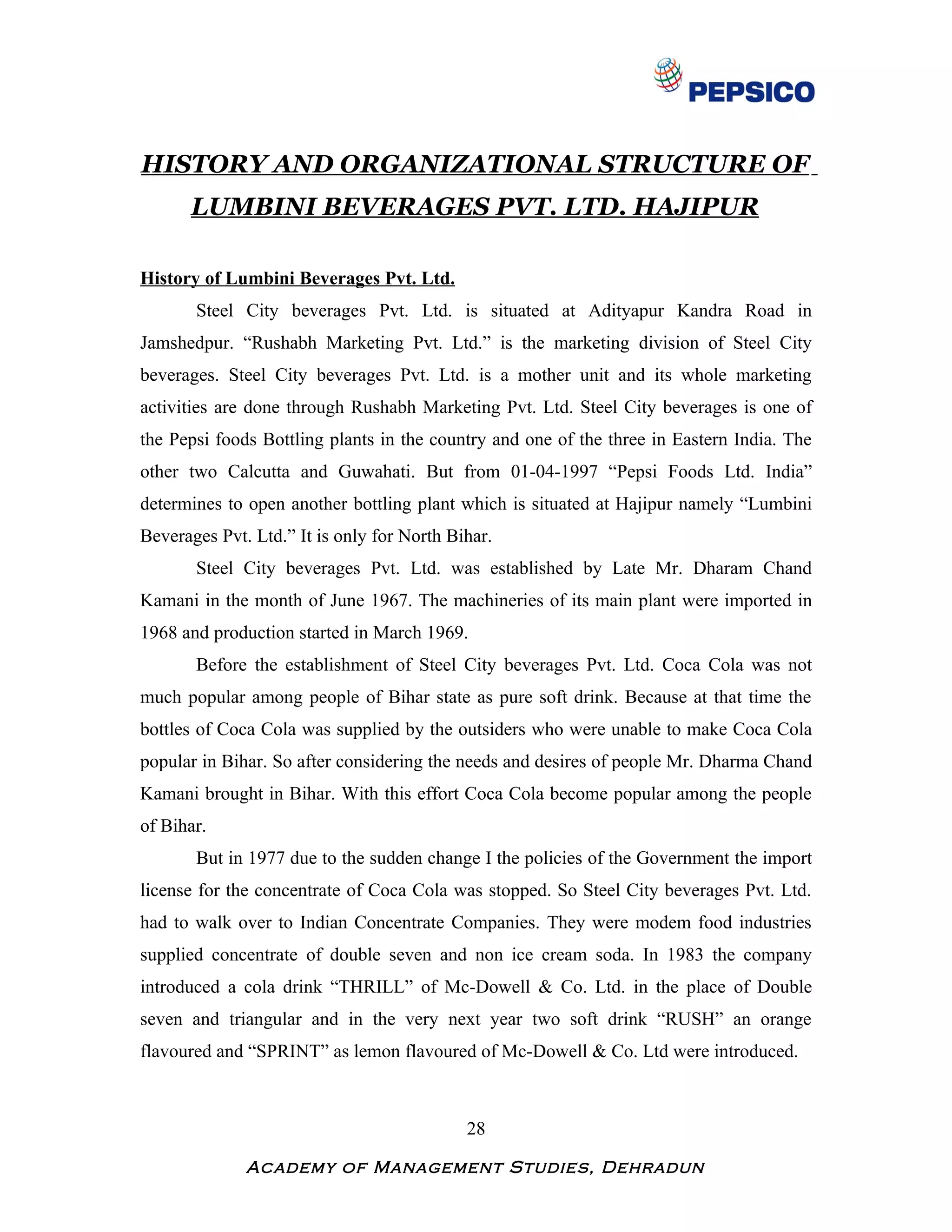 Project on-distribution-channel-of-pepsi | DOC