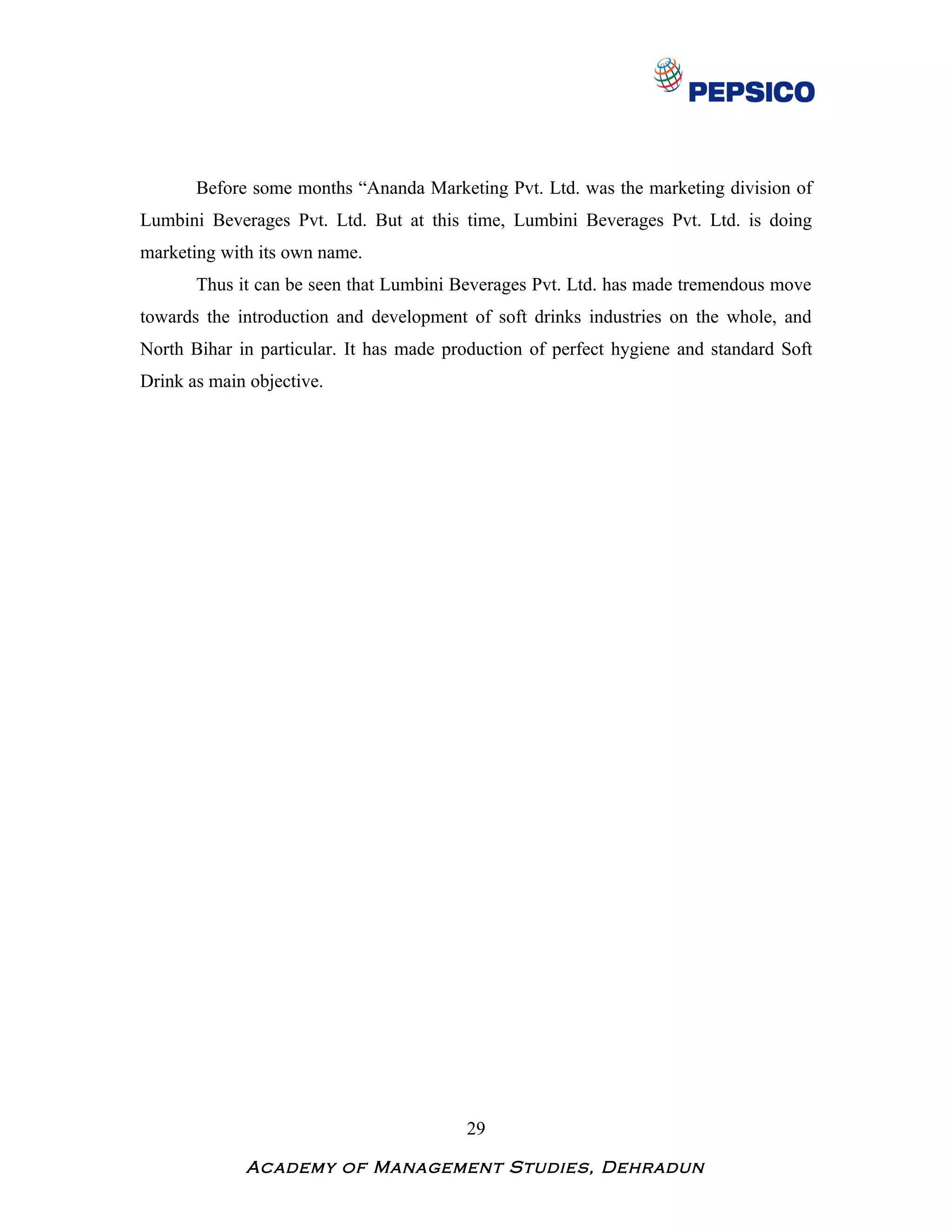 Project on-distribution-channel-of-pepsi | DOC