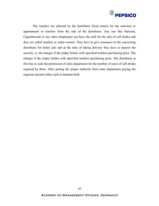 Project on-distribution-channel-of-pepsi | DOC