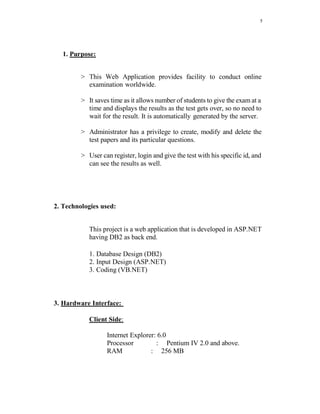 Online Examination System in .NET & DB2 | PDF