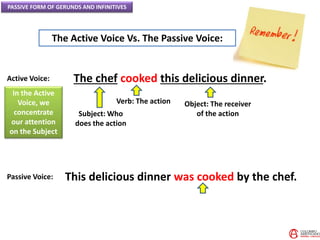 C16 U7 Project passive form of gerunds and infinitives. | PPTX
