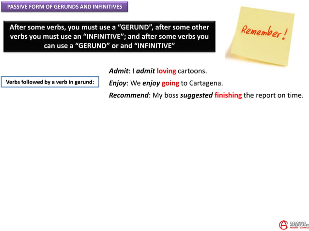 C16 U7 Project passive form of gerunds and infinitives. | PPT