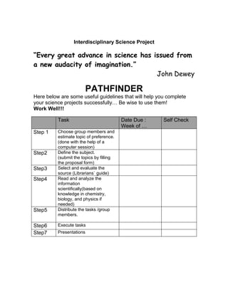 Science Project Pathfinder | PDF