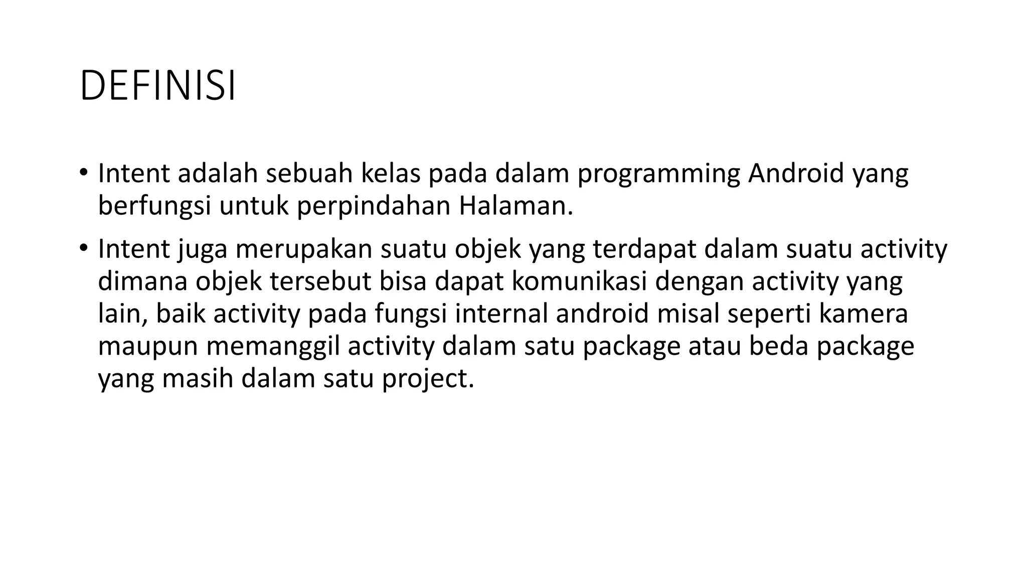 Project pengenalan intent pada AIDE | PPTX
