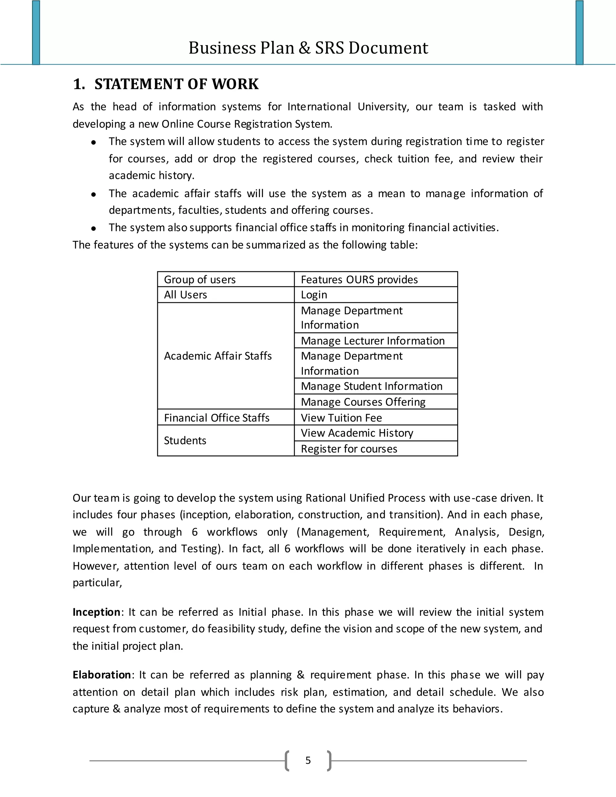 Project Plan And Srs Final | PDF