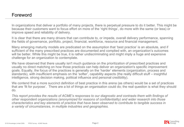 Project Portfolio Delivery Effectiveness Feedback Example Report | PPT ...