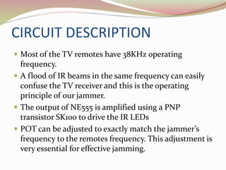 TV Remote Jammer ppt | PPTX
