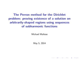 Perron method for the Dirichlet problem | PDF