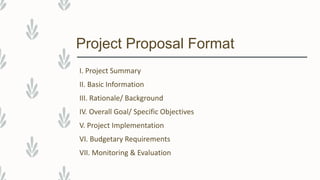 Project Proposal Guidelines_Sample Format | PPTX