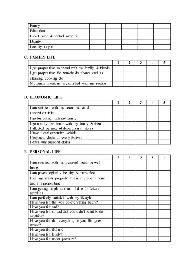 Project questionnaire | PDF
