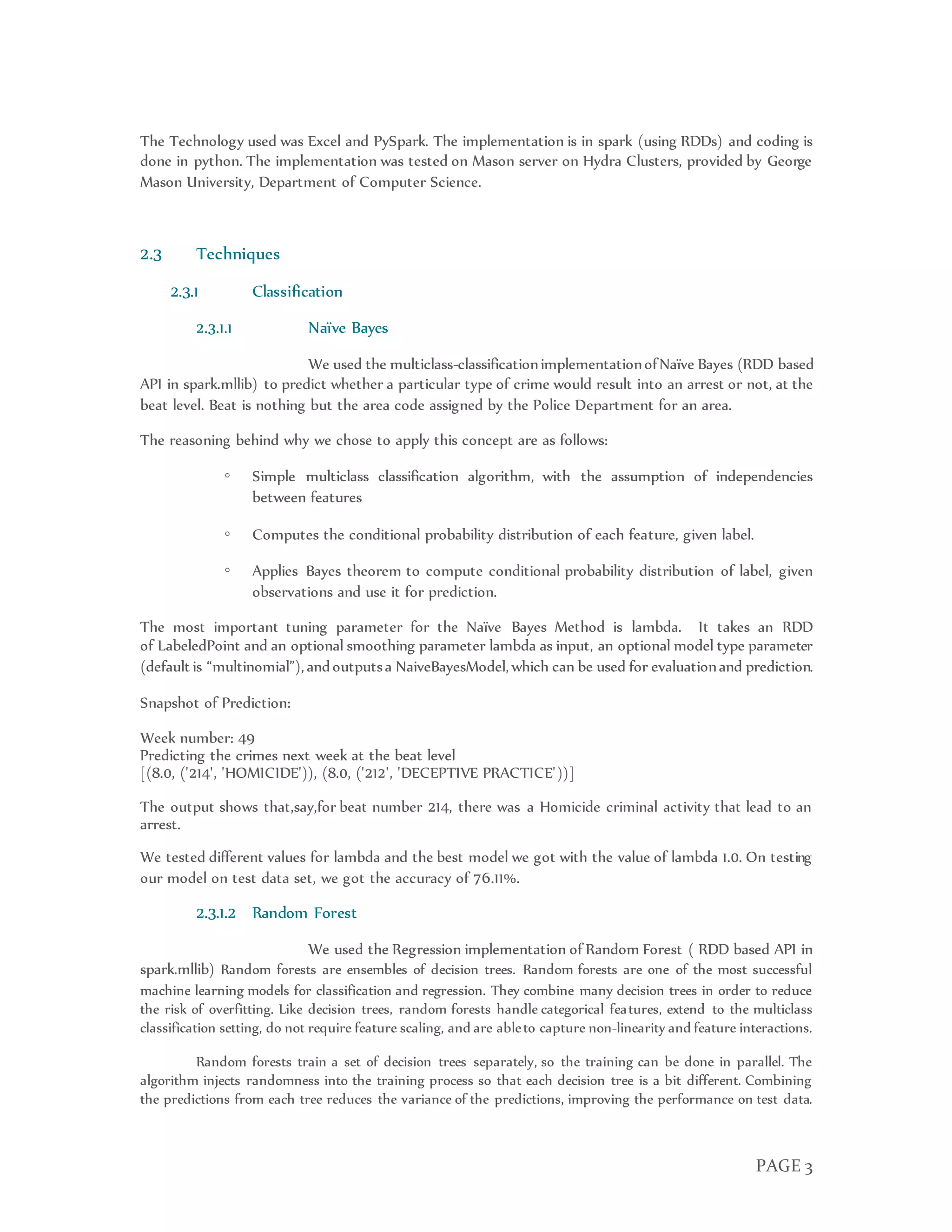 Crime Dataset Analysis for City of Chicago | DOCX