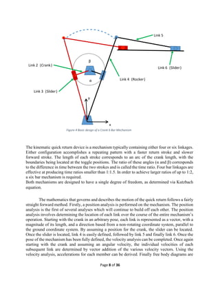 Shaper Machine Quick Return 6 Bar Mechanism Project by Industrial & Manufacturing Engineering ...