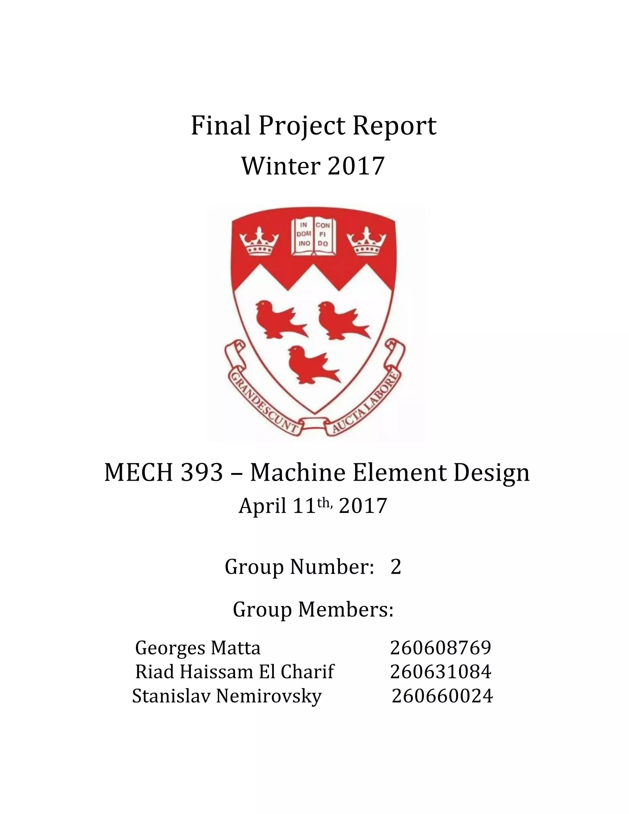 Gearbox design - MECH 393 final project | PDF