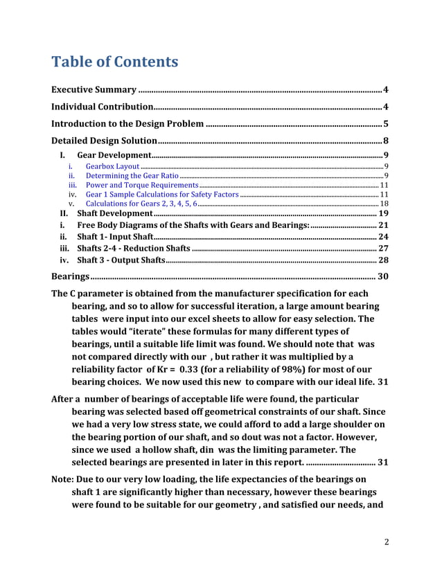 Gearbox design - MECH 393 final project | PDF