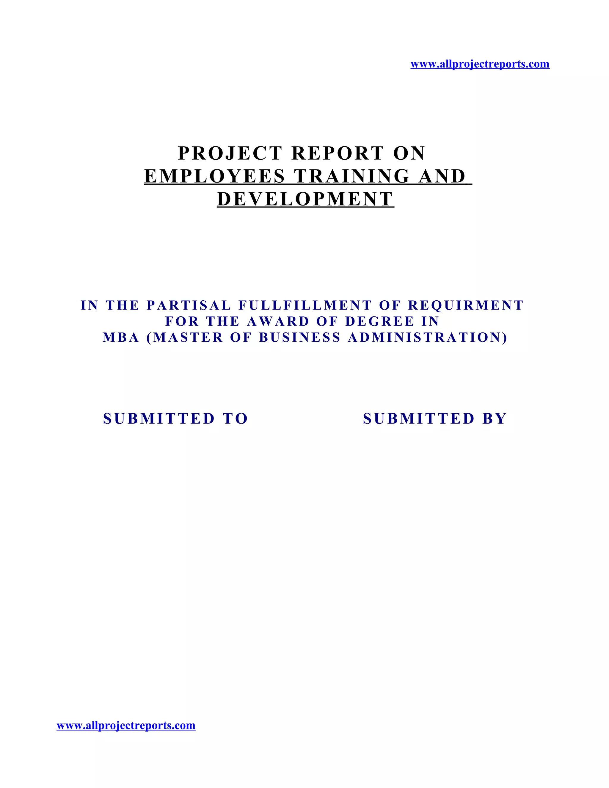 Project report-employees-training-development | PDF