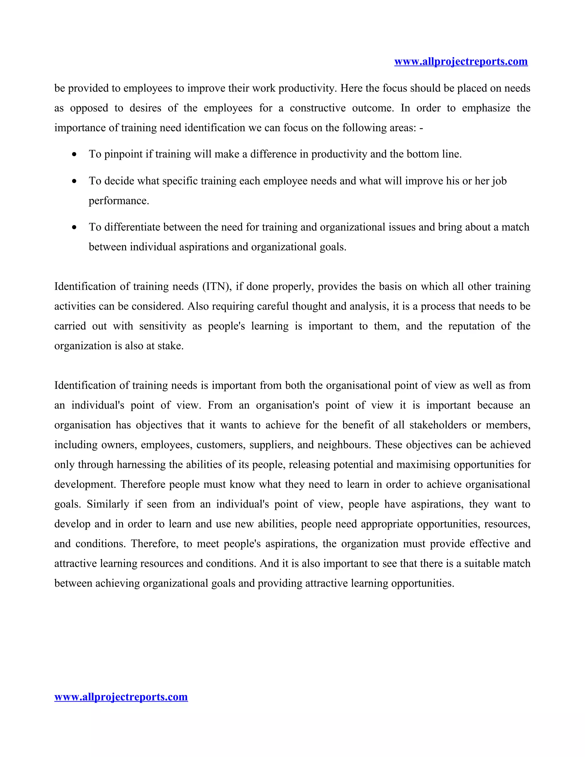 Project report-employees-training-development | PDF