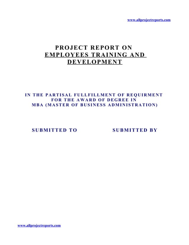 Project report-employees-training-development | PDF | Business ...