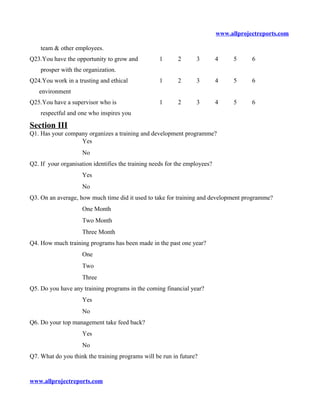 Project report-employees-training-development | PDF