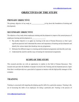 Project report-employees-training-development | PDF