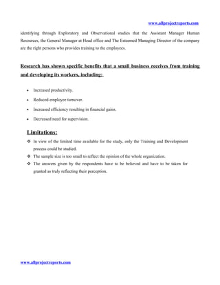 Project report-employees-training-development | PDF