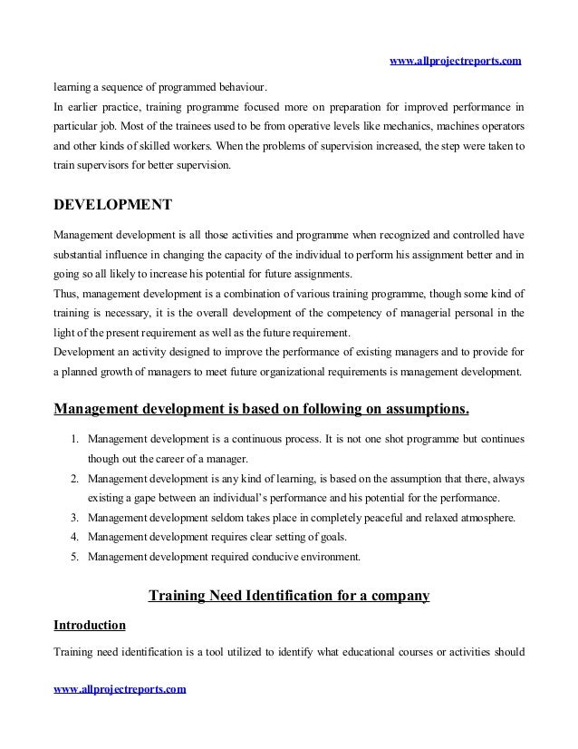 Project report-employees-training-development