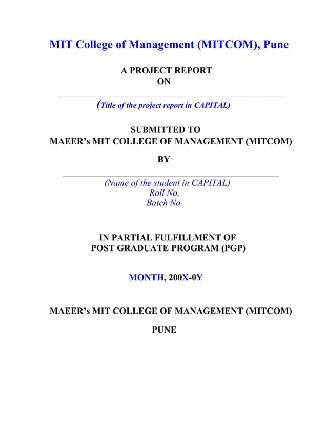 Project report-format by vishal | PDF