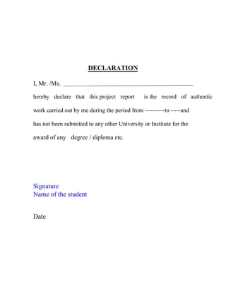 Project report-format by vishal | PDF
