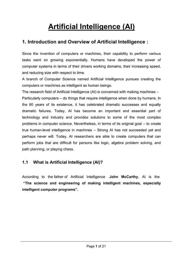 project-report-on-artificial-intelligence_compress (1).pdf | Artificial Intelligence ...