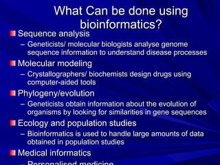 Project report-on-bio-informatics | PPT
