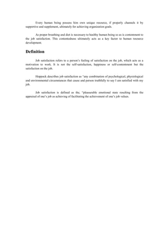 Project report-on-job-satificaion-in-bharat-sanchar-nigam-ltd-bsnl1 | PDF