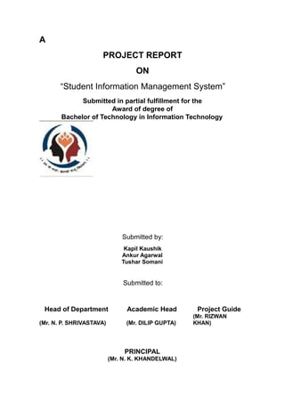 Project report-on-student-information-management-system-php-mysql | PDF