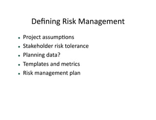 Project Risk Management | PPT