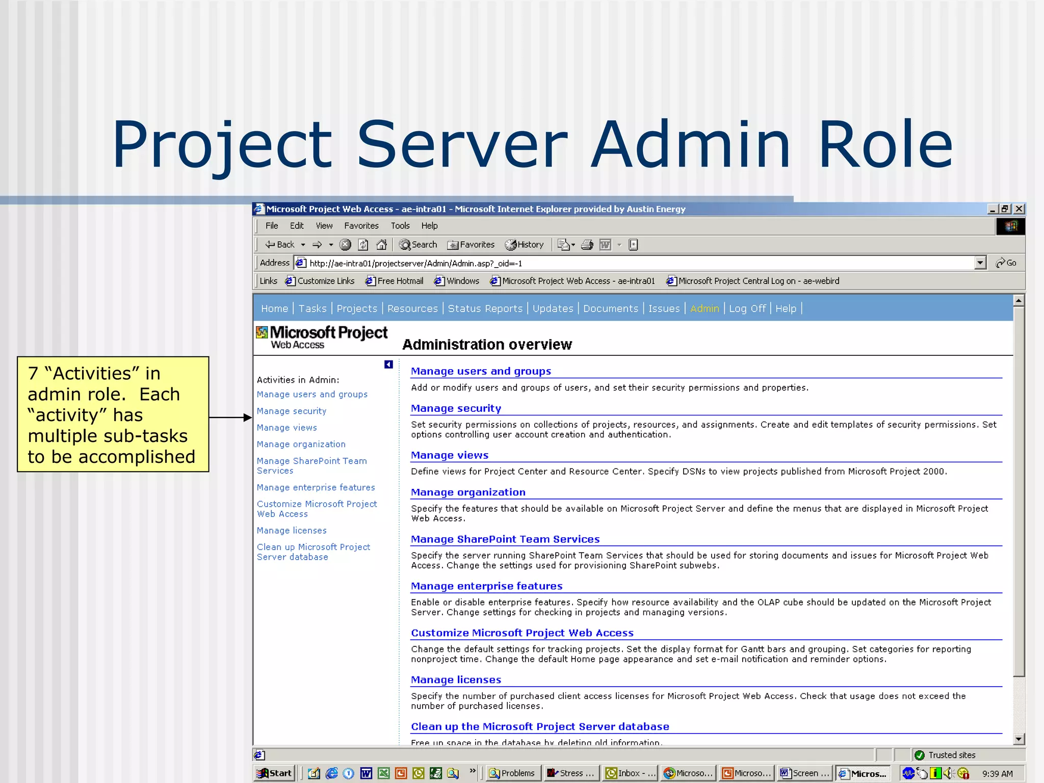Project Server 2002 Implementation Lessons Learned Ppt