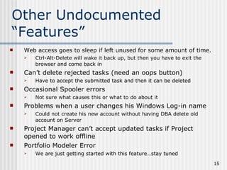 Project Server 2002 Implementation Lessons Learned | PPT
