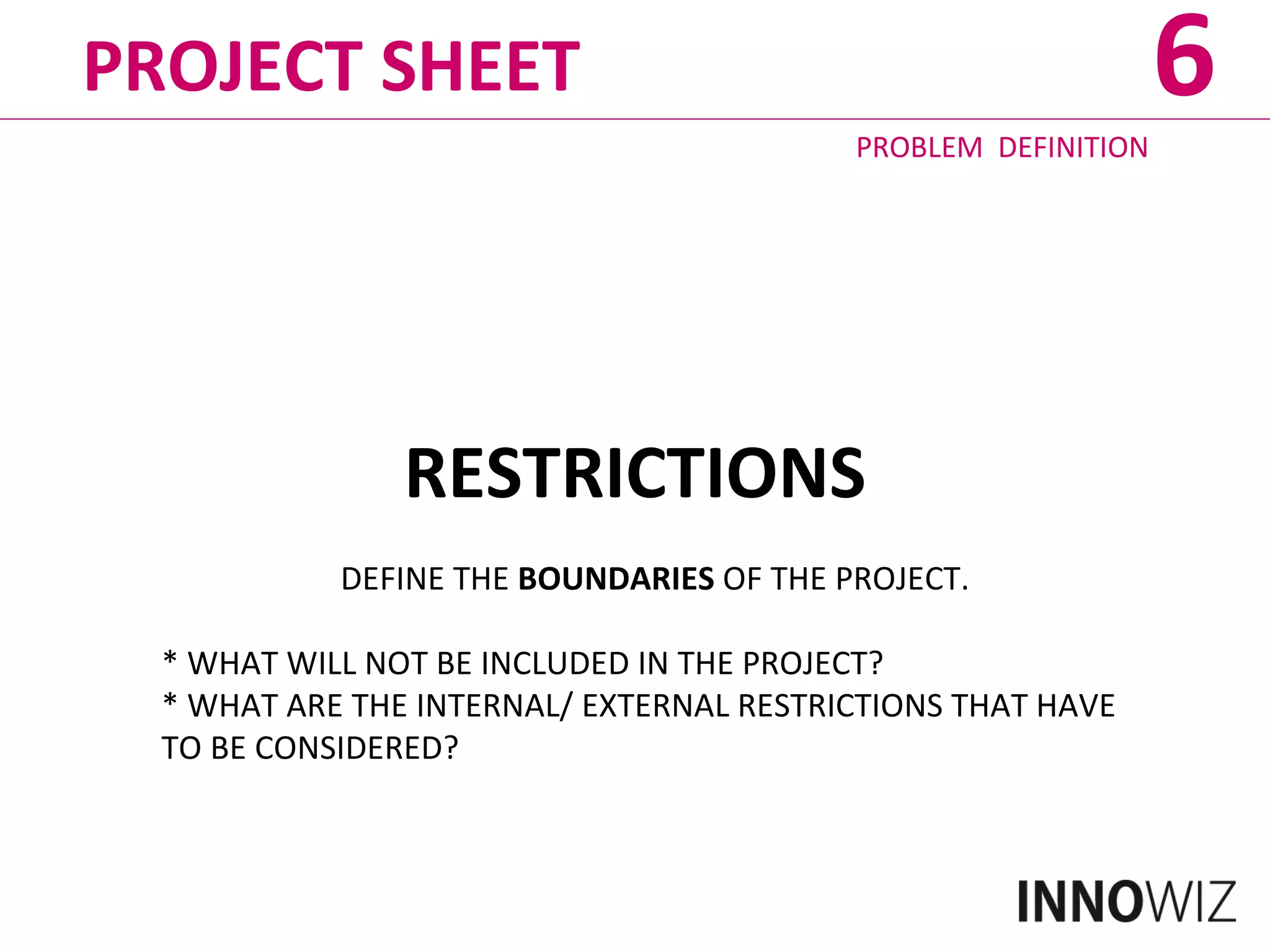 Project Sheet For Problem Defintion | PPT