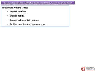 C2 U6 Project simple present. like, need, want and have. | PPTX