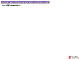 Project simple present with where and prep. of place. | PPT