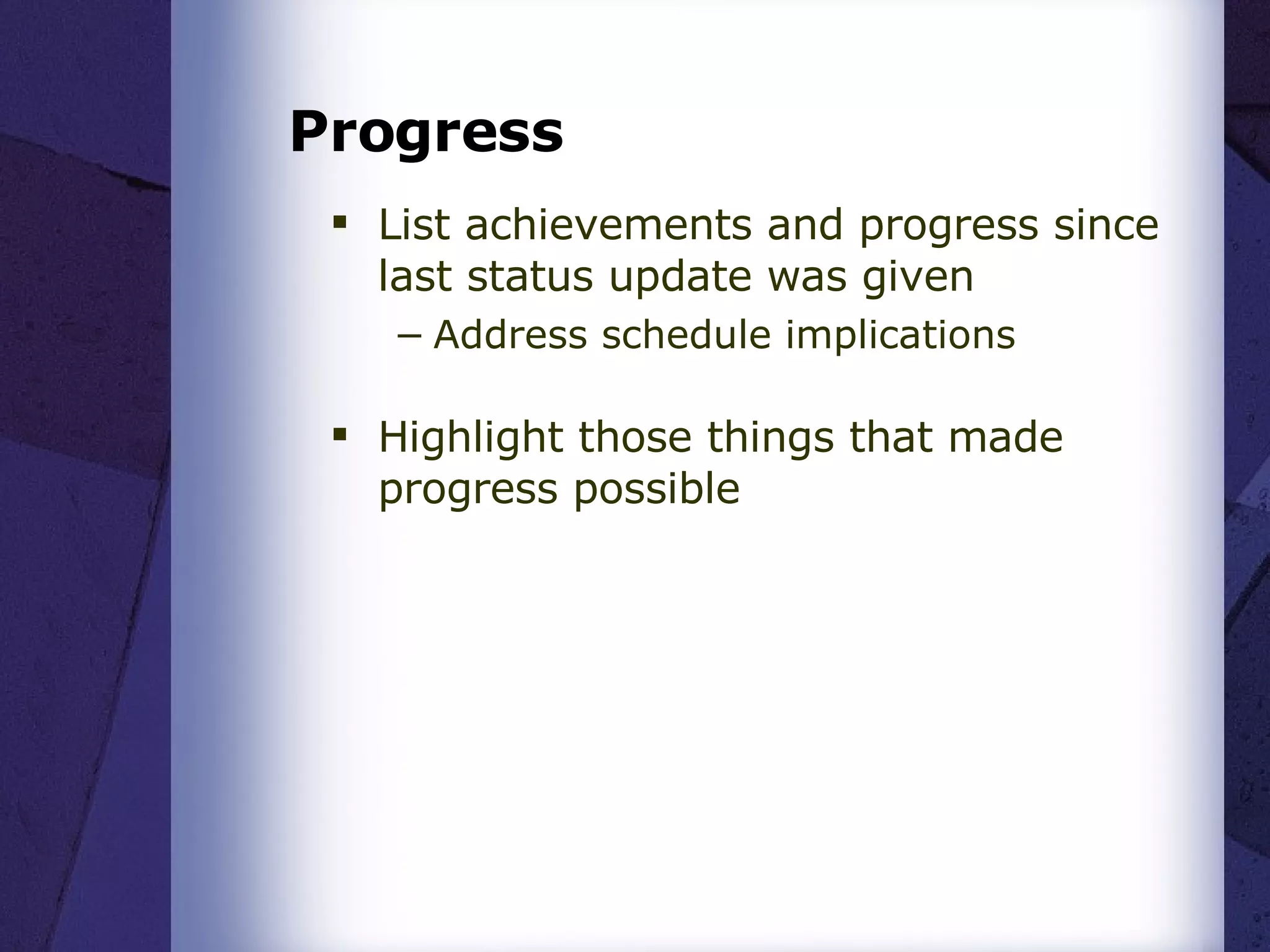 Project Status Report | PPT