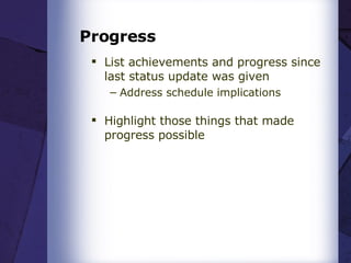 Project Status Report | PPT