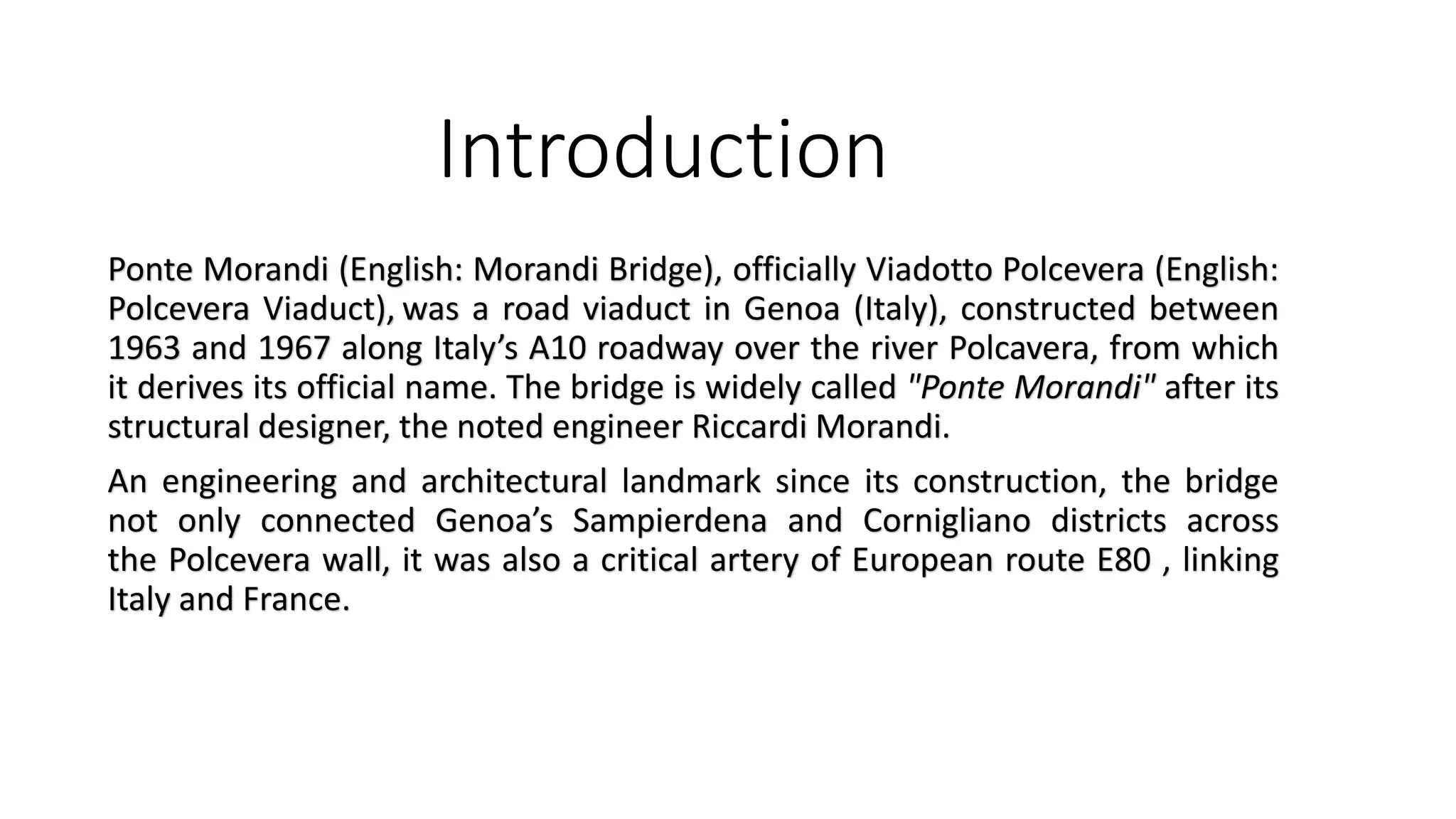 Ponte Morandi - Genoa (Bridge) | PPTX