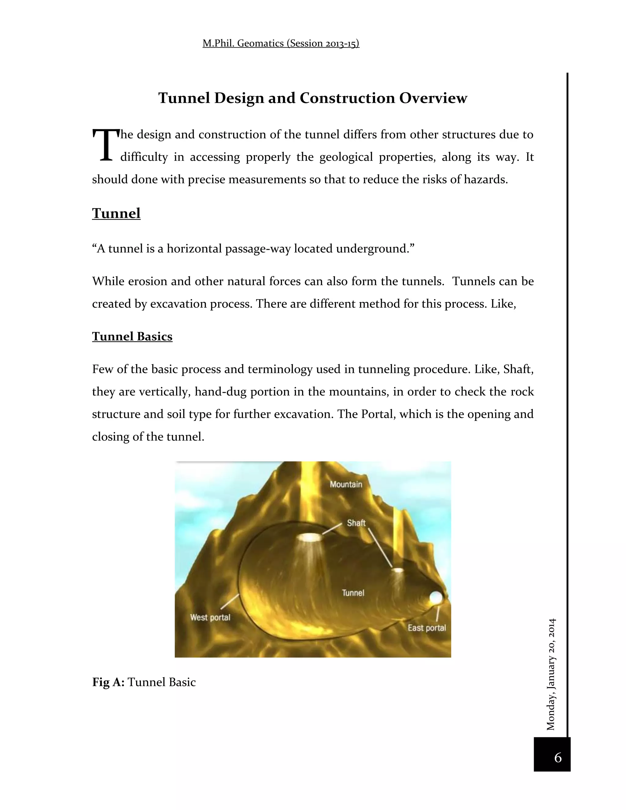 Conceptual and geometric design of tunnel and quantity estimation | PDF