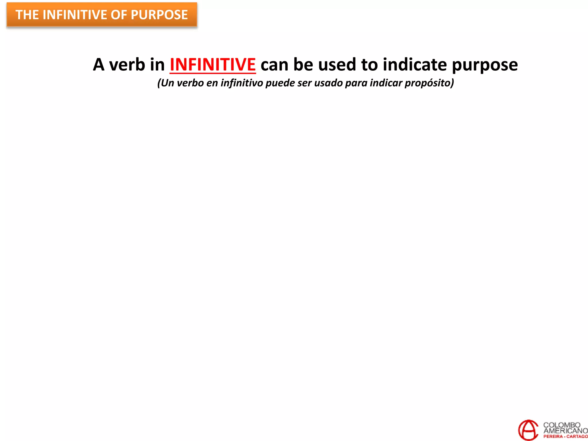 C10 U9 Project the infinitive of purpose | PPTX