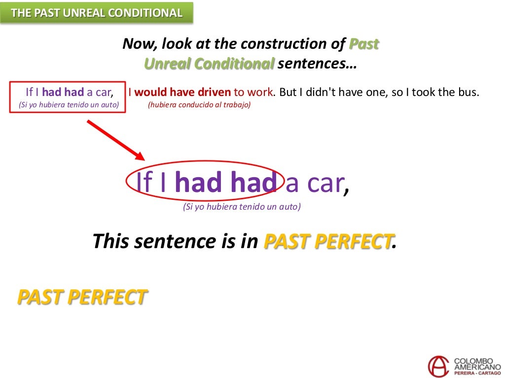 Project the past unreal conditional.