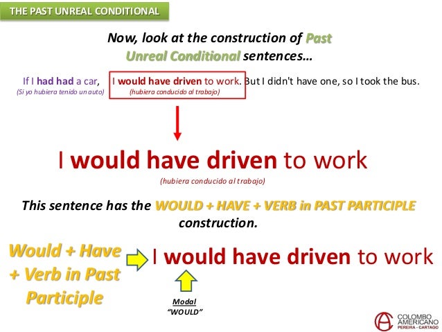 Project the past unreal conditional.