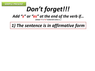 Course 3-Unit 7: The simple present tense-spelling rules with he, she ...