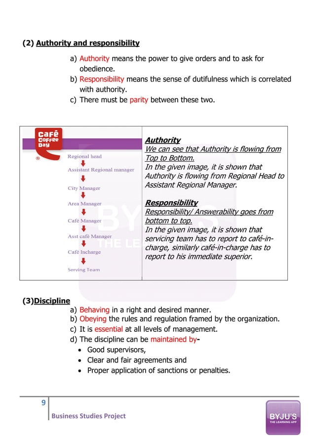 Project work-principles-of-management for class 12 | PDF