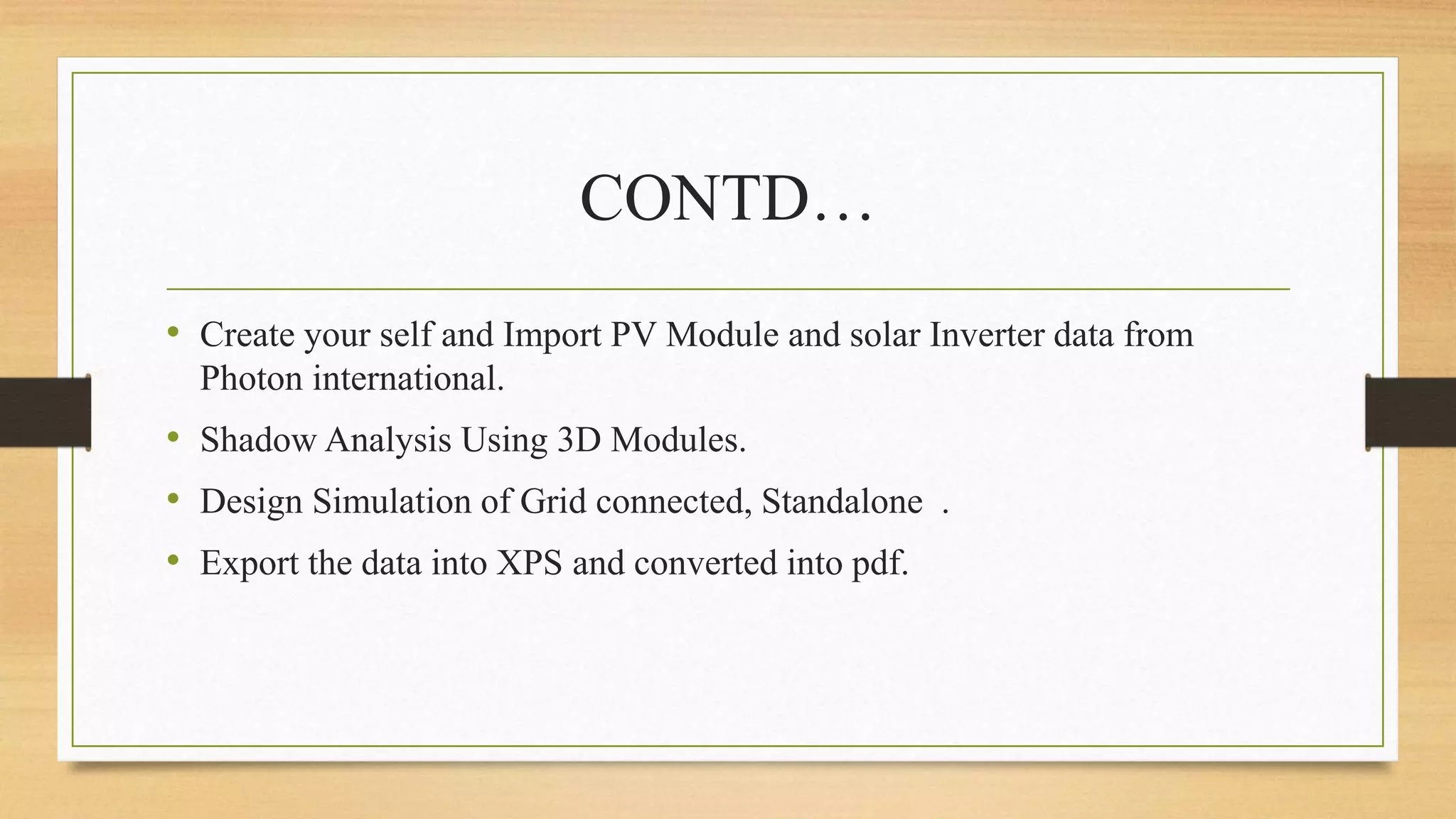 Design and Performance Analysis of Grid Connected Solar PV system using PV-syst Software | PPTX ...
