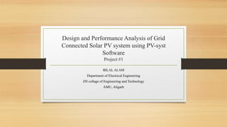 Design and Performance Analysis of Grid Connected Solar PV system using ...